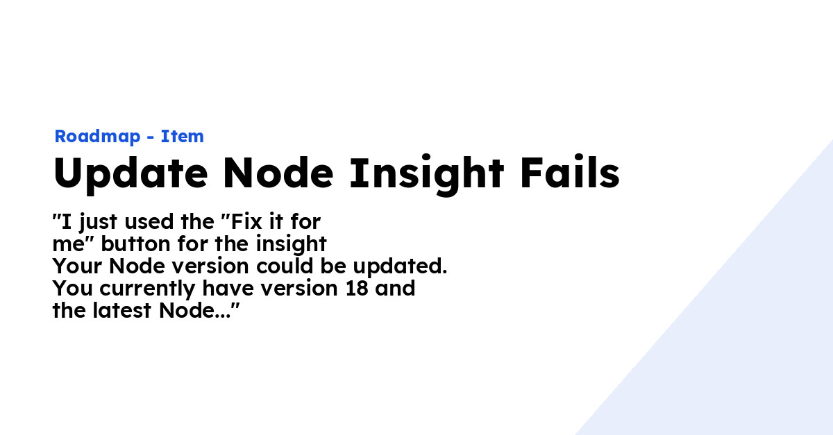 Update Node Insight Fails - Ploi Roadmap