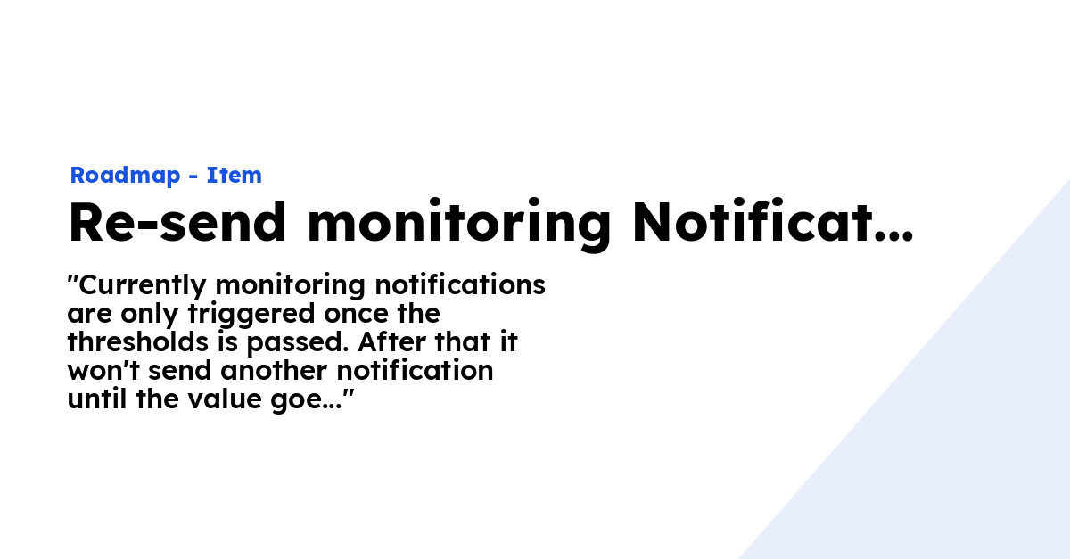 Re Send Monitoring Notification After X Minutes Hours Ploi Roadmap