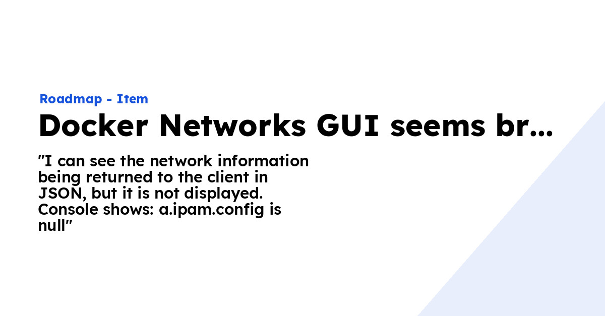 Docker Networks Gui Seems Broken Ploi Roadmap