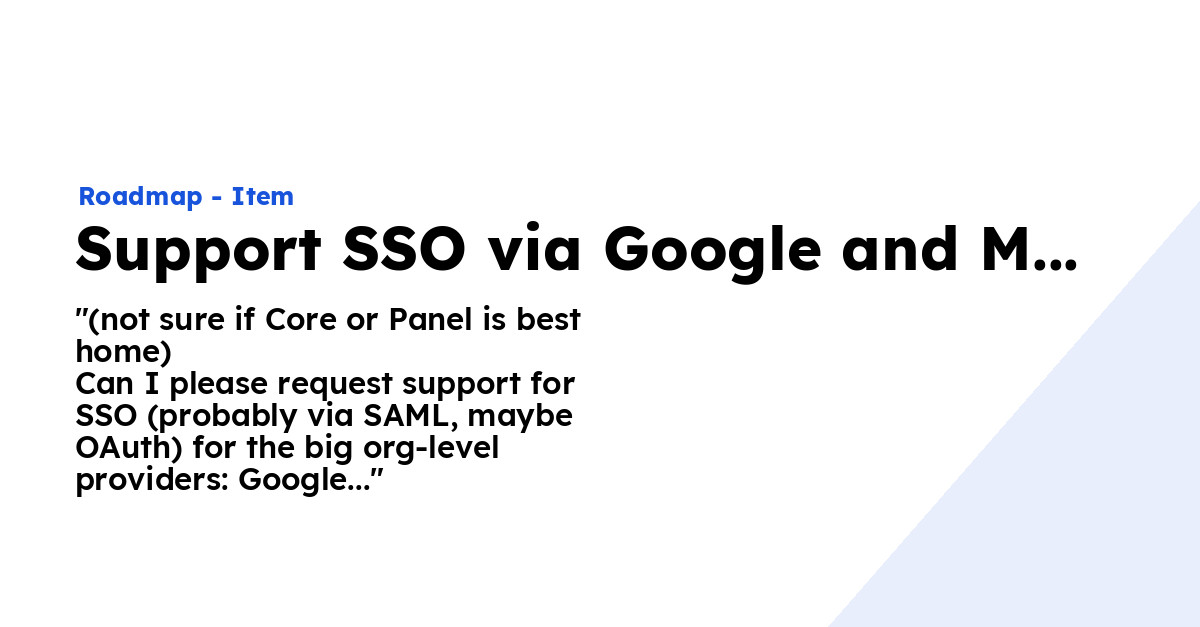 Support SSO via Google and M365 - Ploi Roadmap