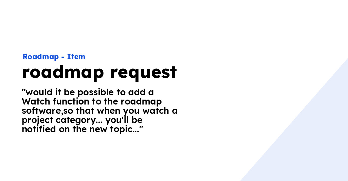 Roadmap Request Ploi Roadmap 