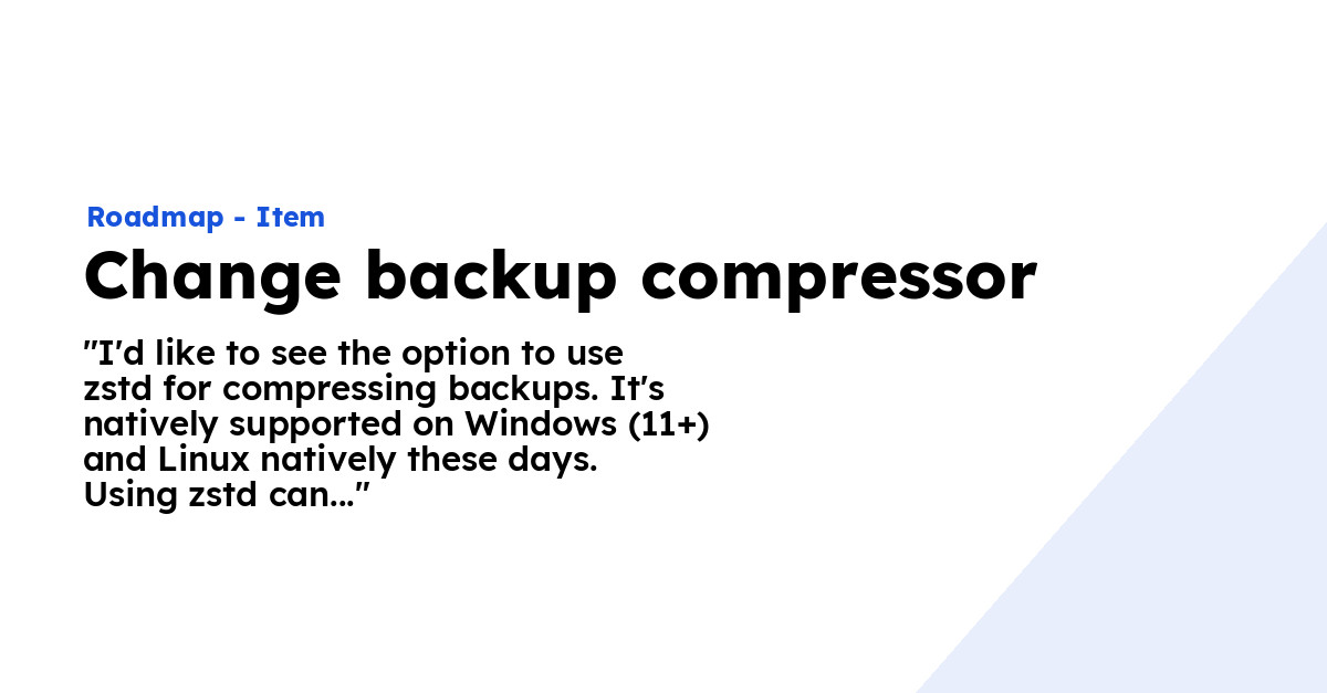 Change backup compressor - Ploi Roadmap