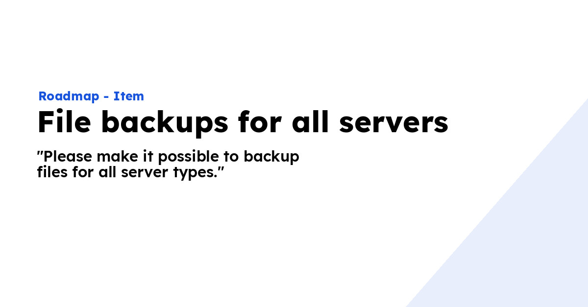 File backups for all servers - Ploi Roadmap