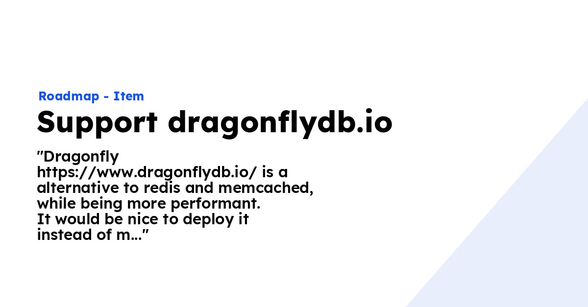 Support dragonflydb.io - Ploi Roadmap