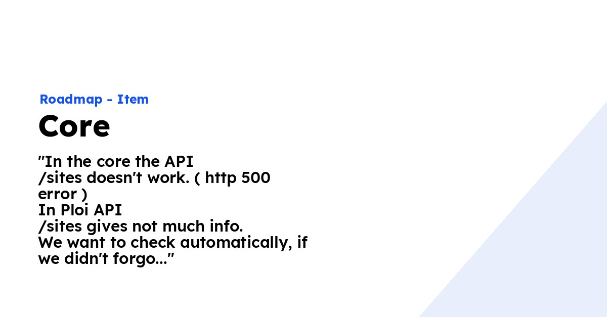 Api Bug Sites Http 500 On Core Ploi Roadmap