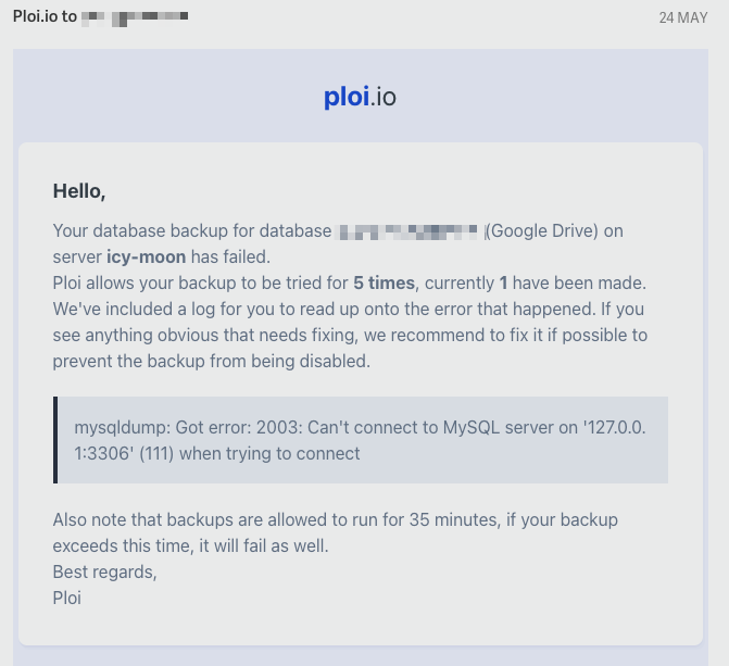 Backups that failed once not re-trying - Ploi Roadmap